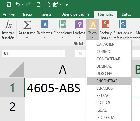 Cómo se utiliza la función ENCONTRAR en Excel