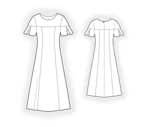 Dress With Flounce Sleeves Sewing Pattern 2650 Made To Measure