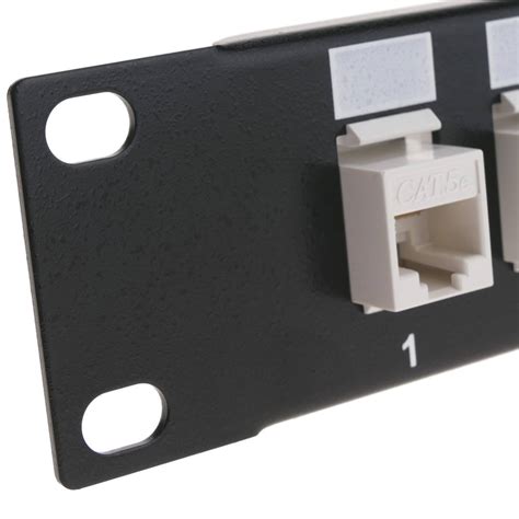 Patch Panel 10 For Server Rack Cabinet 8 Port RJ45 Cat 5e UTP 1U Keystone Cablematic