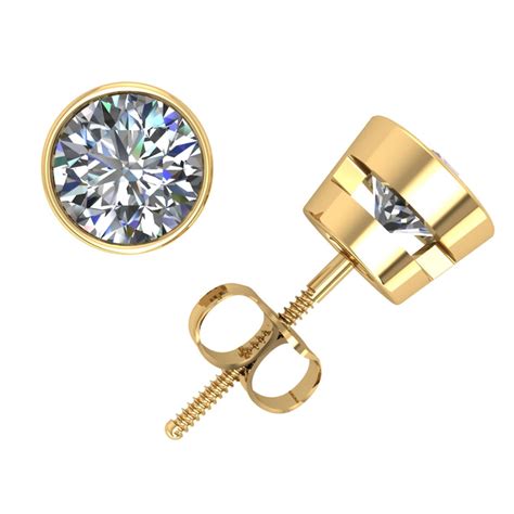 Jewelwesell 100ct Round Cut Diamond Solitaire Stud Earrings 14k