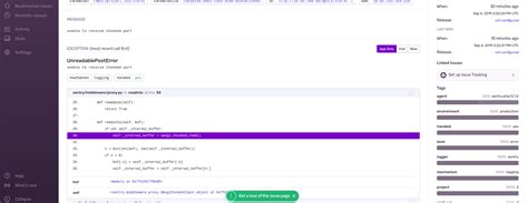 Unable To Receive Chunked Part · Issue 248 · Getsentryself Hosted
