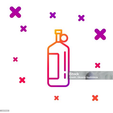 Ligne De Couleur Icône Aqualung Isolée Sur Fond Blanc Bouteille