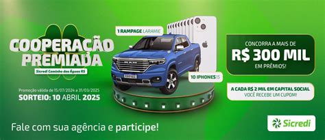 Promoção Cooperação Premiada Sicredi Caminho das Águas