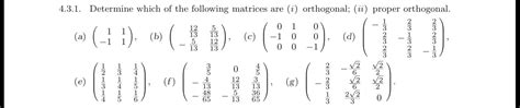 solved 4 3 1 determine which of the following matrices are