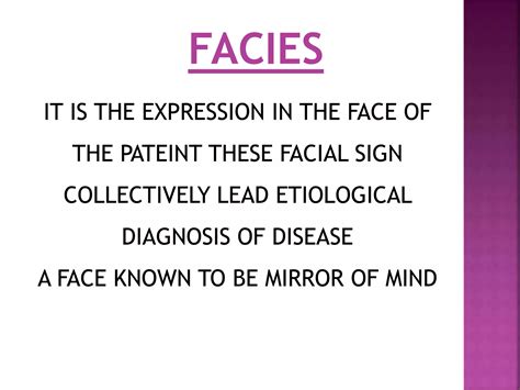 Different Facies Used In The Diagnosis Of Disease Pptx