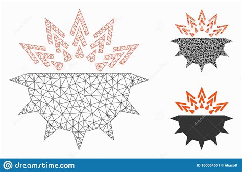 Viral Structure Vector Mesh Wire Frame Model And Triangle Mosaic Icon Stock Vector
