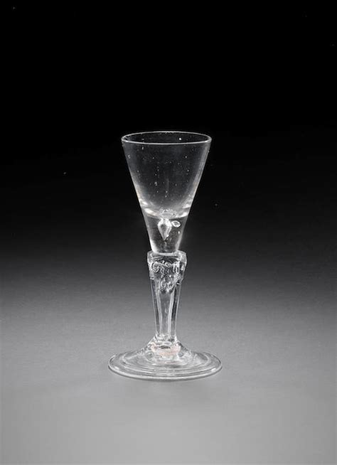 Bonhams A George I Commemorative Moulded Stem Wine Glass Circa 1715