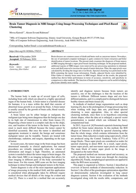 Pdf Brain Tumor Diagnosis In Mri Images Using Image Processing