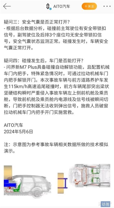 问界新m7 Plus追尾事故官方解析，强调驾驶安全意识。问界m7论坛太平洋汽车论坛