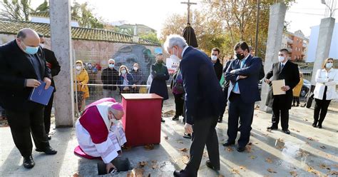El Obispo De Huelva Santiago Gómez Coloca La Primera Piedra De La