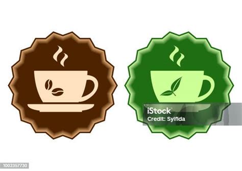 커피 Vs 차입니다 컵과 갈색과 녹색 라벨입니다 벡터 일러스트 레이 션 갈색에 대한 스톡 벡터 아트 및 기타 이미지 갈색 개념 개체 그룹 Istock