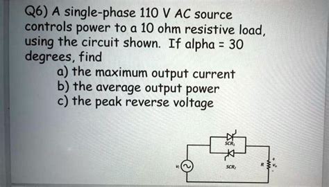 Solved Q A Single Phase V Ac Source Controls Power To A Ohm