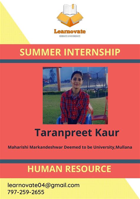 Taranpreet Kaur On Linkedin Opportunity Summerinternship