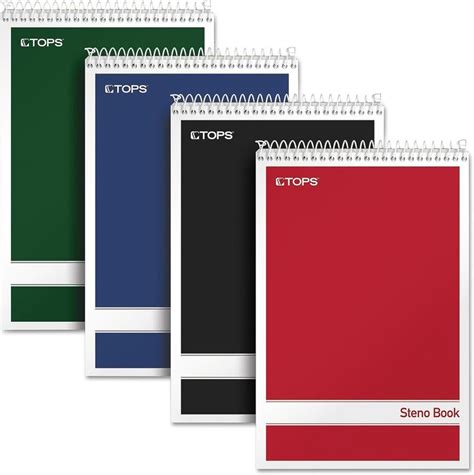 Tops Spiral Steno Books 6 X 9 Gregg Rule White Paper Assorted