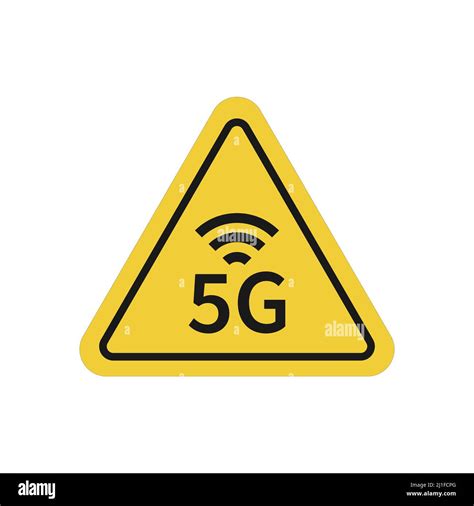5g Yellow Triangular Warning Sign Danger Radiation Vector Stock Vector Image And Art Alamy