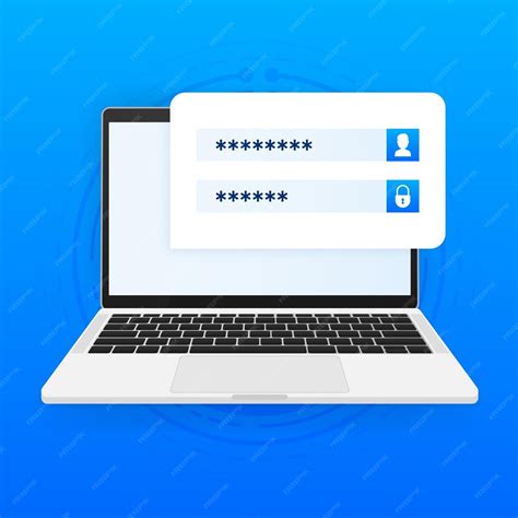 Premium Vector Laptop With Login Form And Password Page Form On