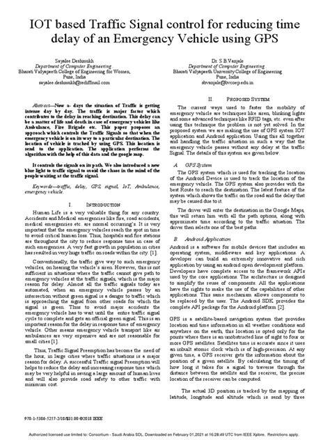 Iot Based Traffic Signal Control For Reducing Time Pdf Raspberry Pi Global Positioning System