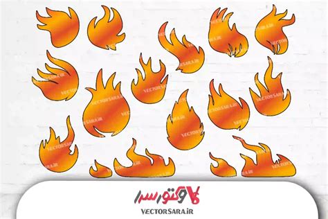 طرح شعله آتش فانتزی 14عدد طرح وکتوری در پکیجوکتورسرا ️‍🔥