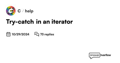 Try Catch In An Iterator C
