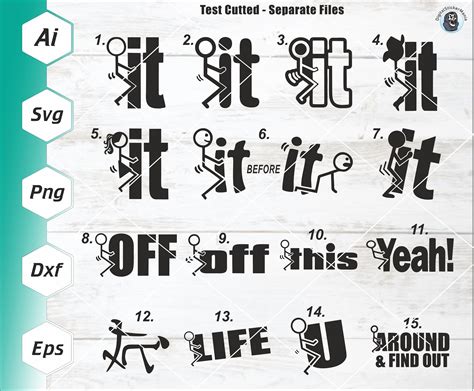 F It Svg F It Bundle Svg F It Pack Svg Stick Figure Svg F Etsy