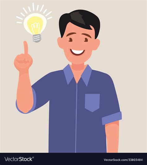 Concept A Great Idea Man Shows Gesture Royalty Free Vector