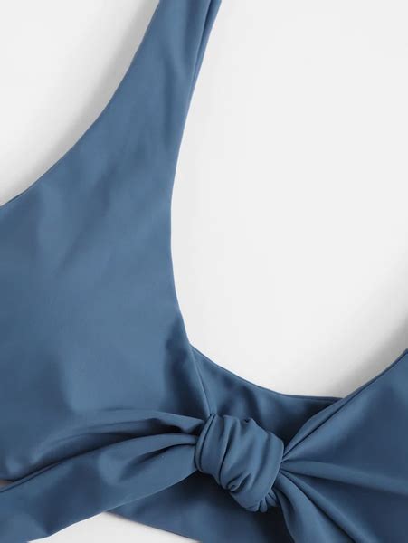 Bunny Tie Front Bikini Top And Bottoms Set Ncocon