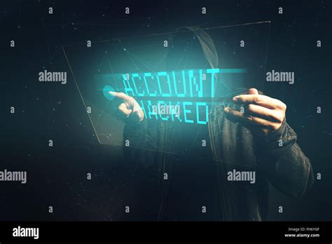 E Bank Account Hacked Unrecognizable Computer Hacker Stealing Personal