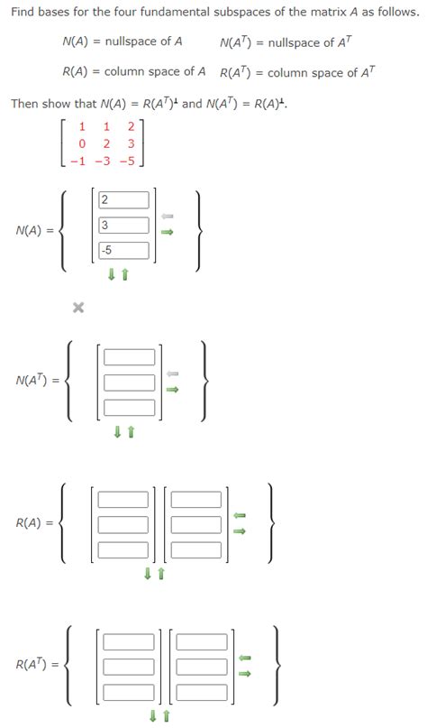 Solved Find Bases For The Four Fundamental Subspaces Of The Chegg