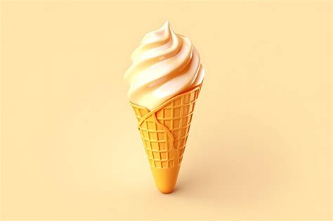 Premium Photo Soft Serve Ice Cream In Wafer Style Cone