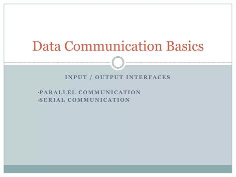 Data Communication Basics | PPT