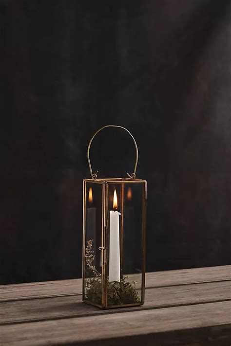 Slim Brass Glass Lantern Anthropologie