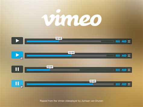 Free Vimeo Player PSD Freebiesjedi