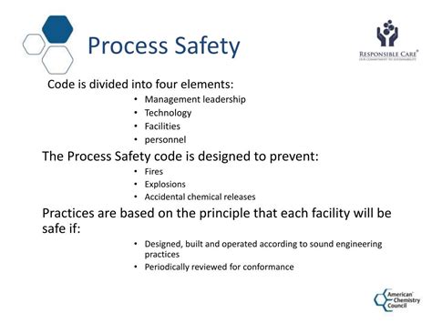 Ppt Responsible Care ® Process Safety Code David Sandidge Director Responsible Care American
