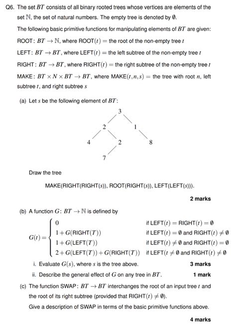 solved q6 the set bt consists of all binary rooted trees