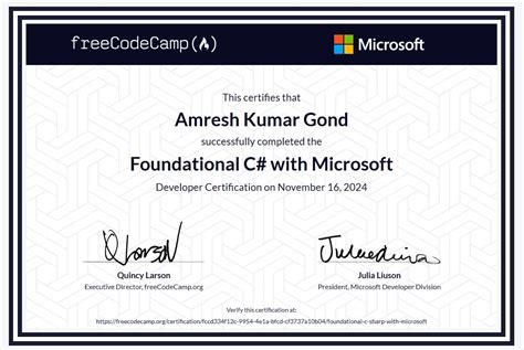 Amresh Kumar Gond On Linkedin Csharp Microsoft Freecodecamp