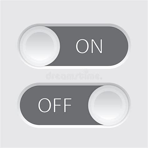 Button Switch Toggle Slider Ui Slide Off Or Turn On App Mobile Interface Stock Vector