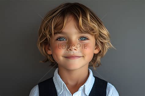 어린 소년 웃는 표정