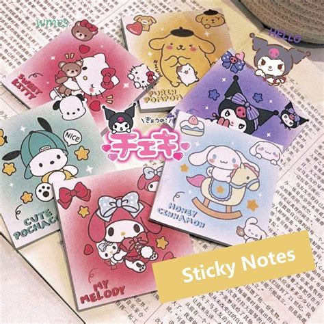 Wmes1 5 ชุด Memo Pad Self กาว Kuromi Sticky Notes Creative จําคํา Tearing Memo Diary Planner