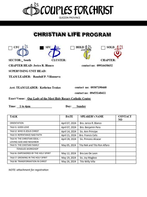 Cfc Clp V20 Form Pdf Catholic Church Religious Belief And Doctrine