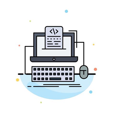 Code Coding Computer Monoblock Screen Flat Color Icon Vector 19177178