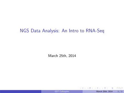 (PDF) NGS Data Analysis: An Intro to RNA-Seq - Amazon S3 · NGS Data Analysis: An Intro to RNA ...