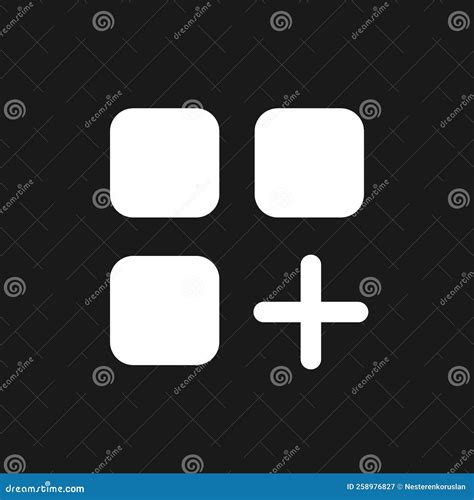 Menu With Add Option Pixel Dark Mode Glyph Ui Icon Stock Vector Illustration Of Vector Black