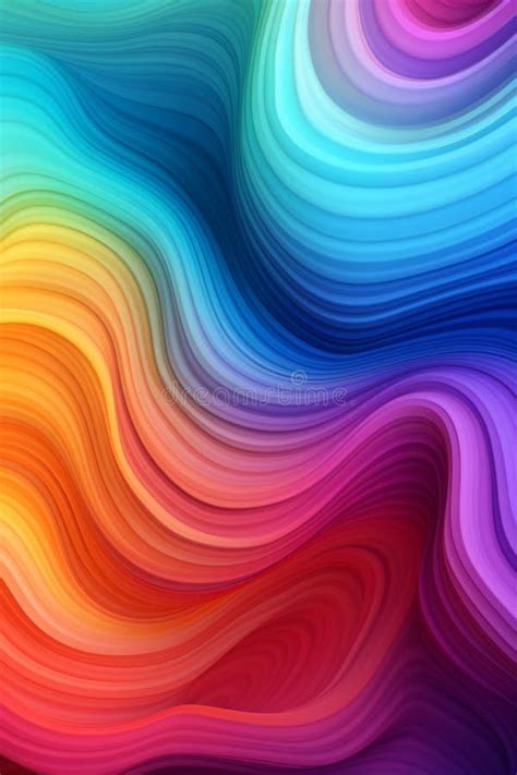 Illustration Of Abstract Rainbow Waves Background Generative Ai Stock