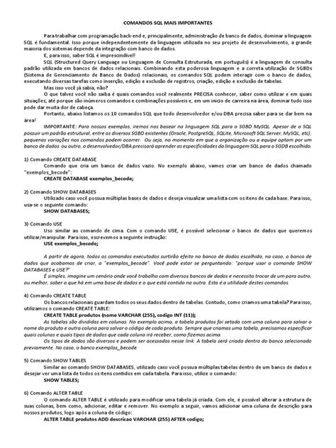 apostila comandos sql pdf sql bancos de dados