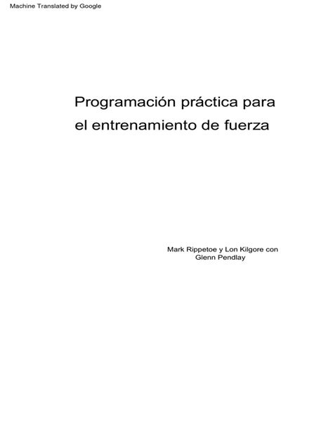 Practical Programming For Strength Training Español Pdf Deportes Experimentar