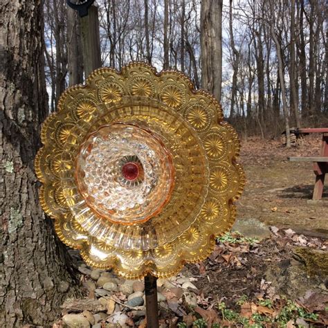 Glass Plate Garden Art