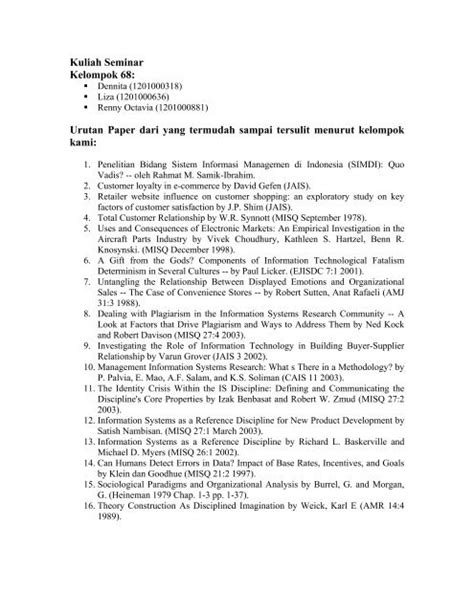 Contoh Paper Singkat Penelitian Kuliah Penulisan Susu