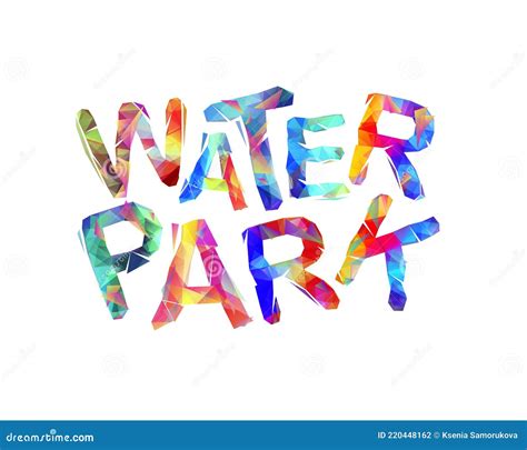 Parque Acuático Palabra Escrita De Letras Triangulares Ilustración Del