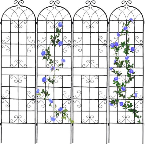 Lark Manor Garden Trellis Outdoor Arched Wire Lattice Panel Iron Trellis For Climbing Plants