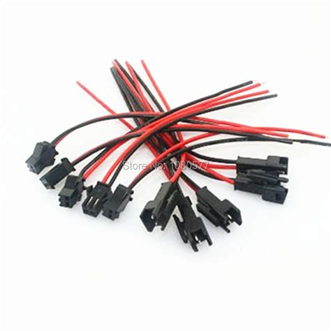 10 Pairs Lot 10cm 2pin Sm 2p Led Cable Connector Male Female Adapter El